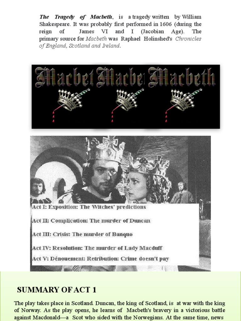 Macbeth: Act 1 Summary and Analysis | PDF | Young Adult | Mystery ...