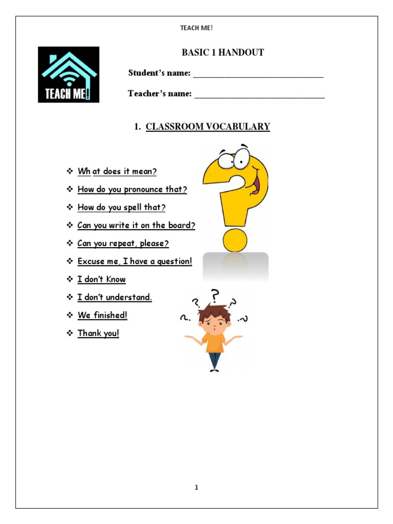 Basic 1 Handout | PDF | Stepfamily | Grammatical Number