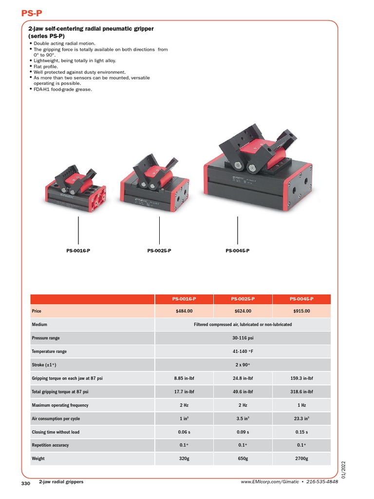 Gimatic EMI PSP Radial Gripper | PDF | Valve | Hertz