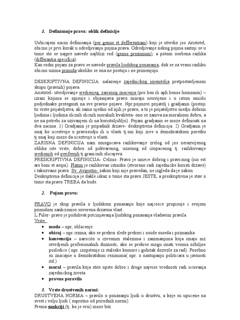 Pravo Skripta Za Ispit 1-55 | PDF