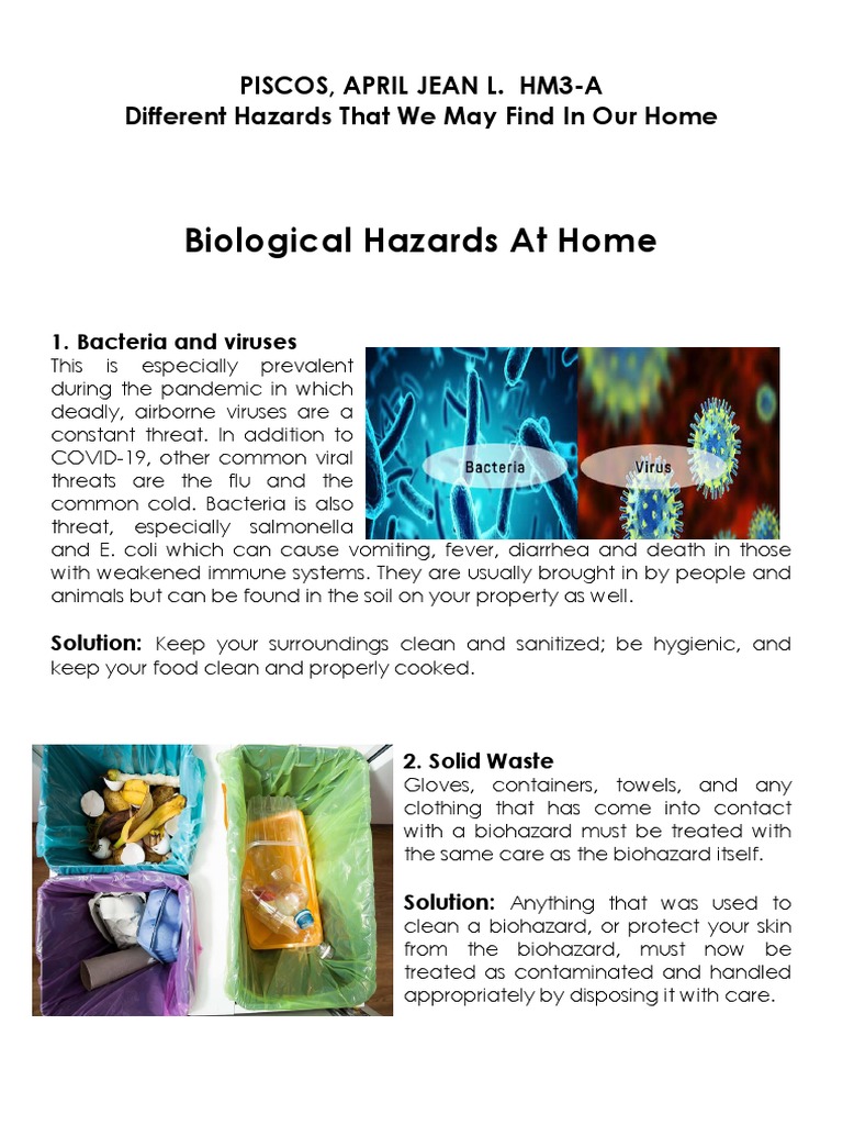 Different Types of Harzards at Home | PDF | Stairs | Virus