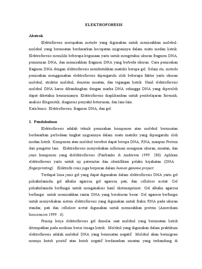 Elektroforesis 1 | PDF