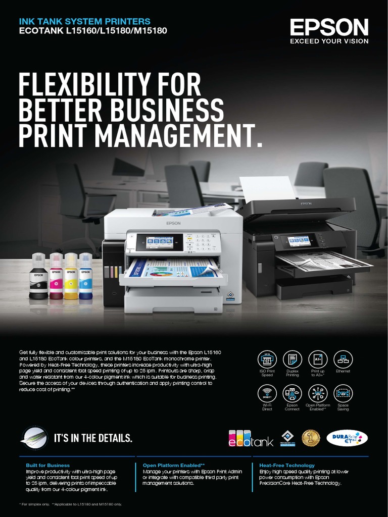 Epson EcoTank L15180 - M15180 - L15160 | PDF | Image Scanner | Printer ...