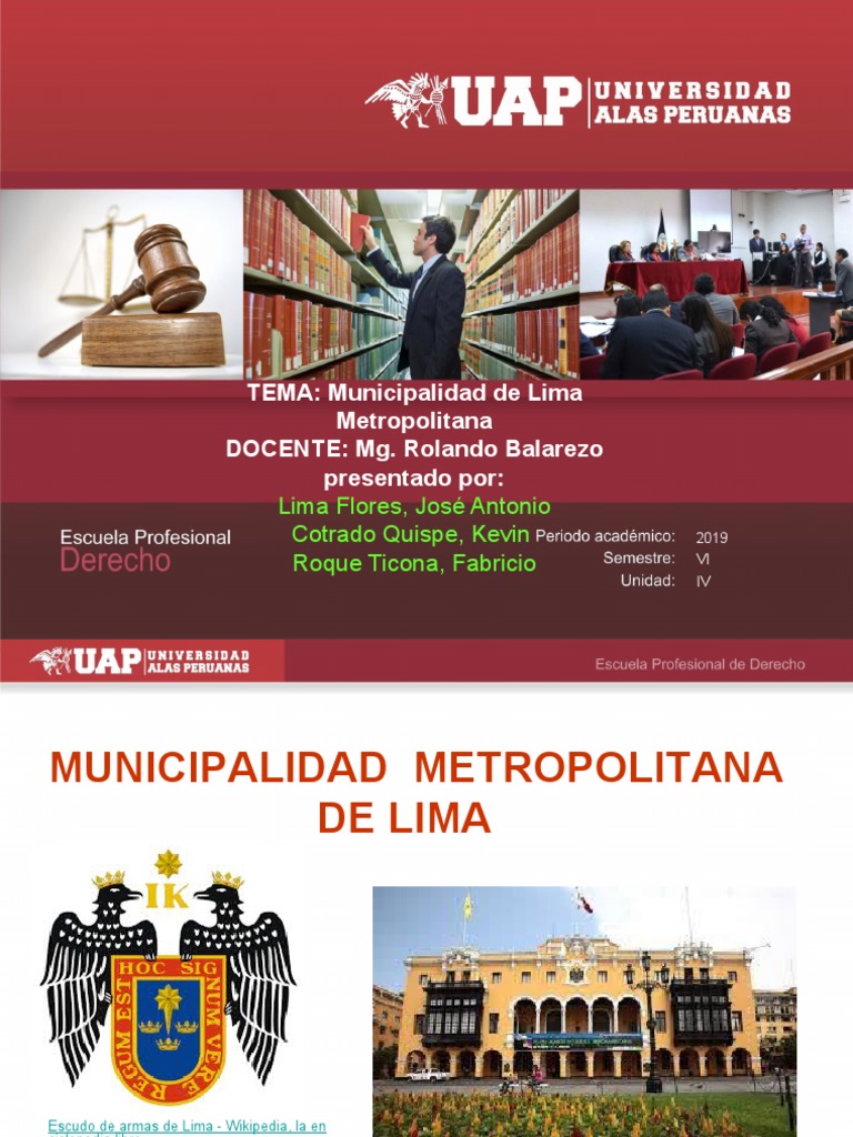 Municipalidad Metropolitana de Lima PPT Completo | PDF | Gobierno local ...