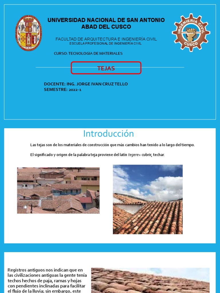 Tejas | PDF | Cerámica | Techo