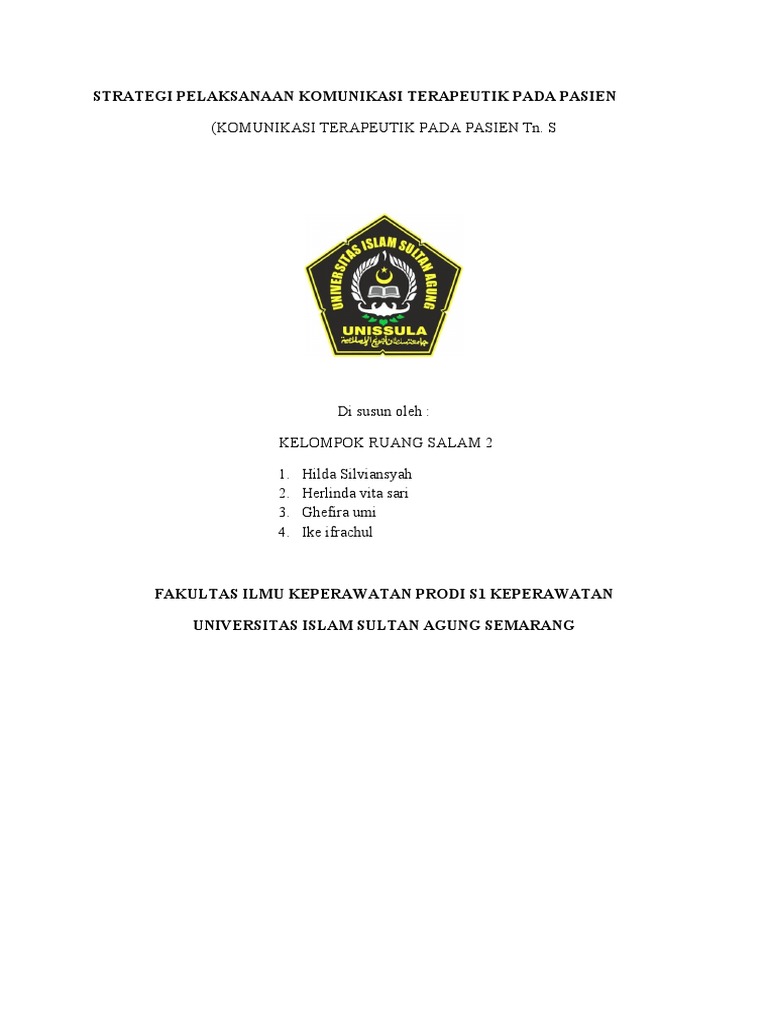 Format Laporan PBK Komunikasi Terapeutik | PDF