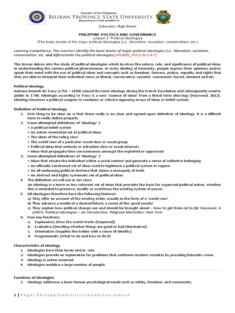 PPG-Lesson-3 | PDF | Ideologies | Liberalism