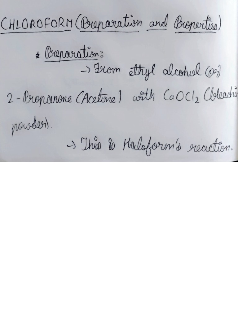 Chloroform Notes | PDF | Chemical Compounds | Chemical Substances