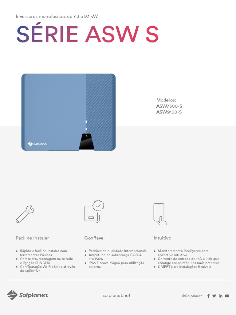 Datasheet - Solplanet - ASW7300-S | PDF | Engenharia Elétrica | Metrologia