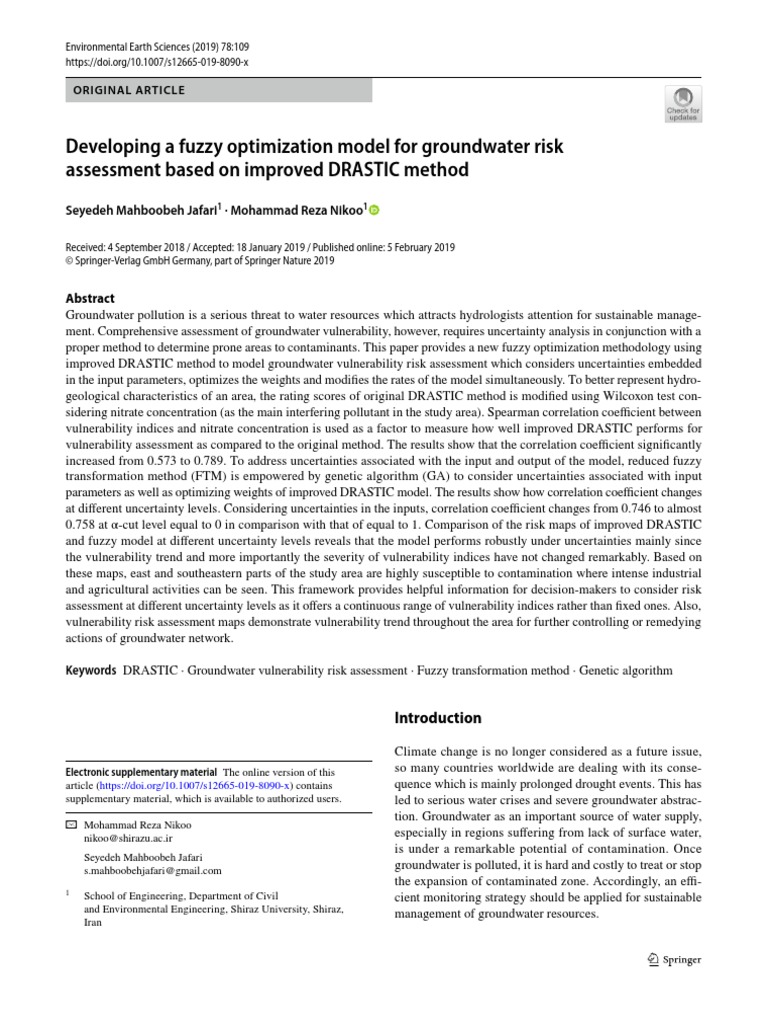 Fuzzy Optimization Model | Descargar gratis PDF | Fuzzy Logic | Aquifer