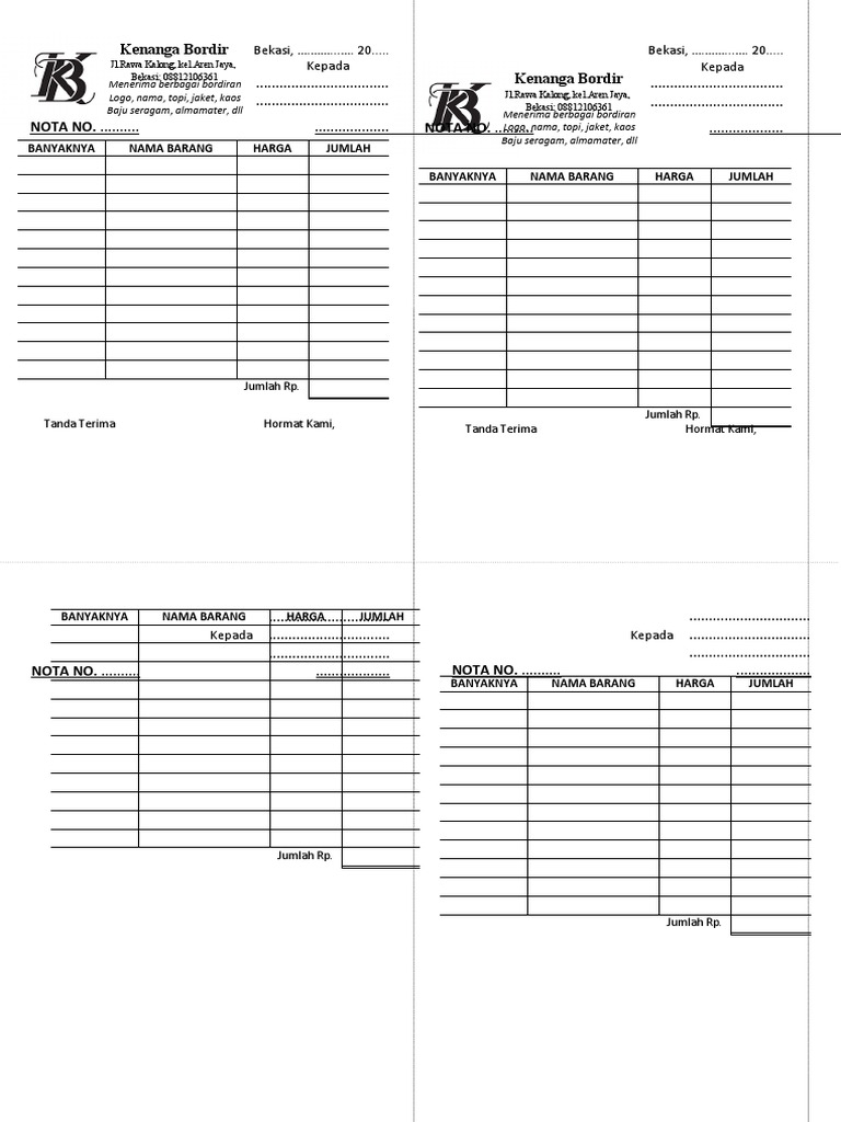 Nota Kosong Edit | PDF