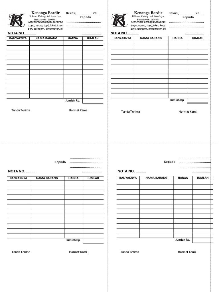 Nota Kosong Edit | PDF