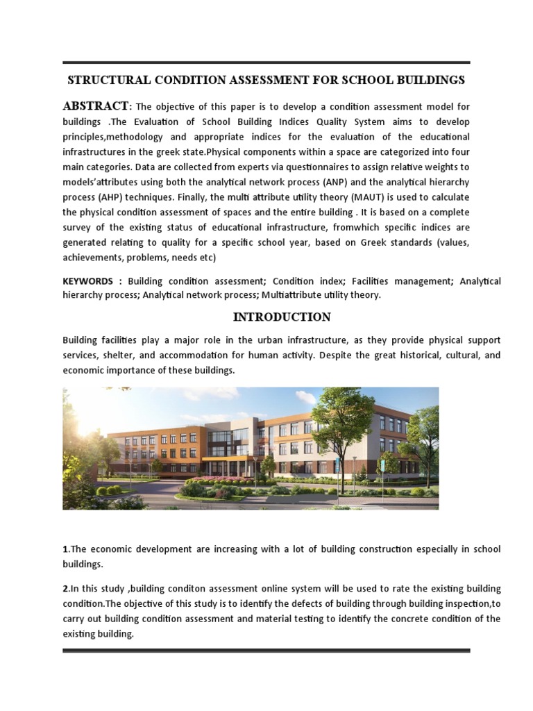 Structural Condition Assessment For School Buildings | PDF | System ...