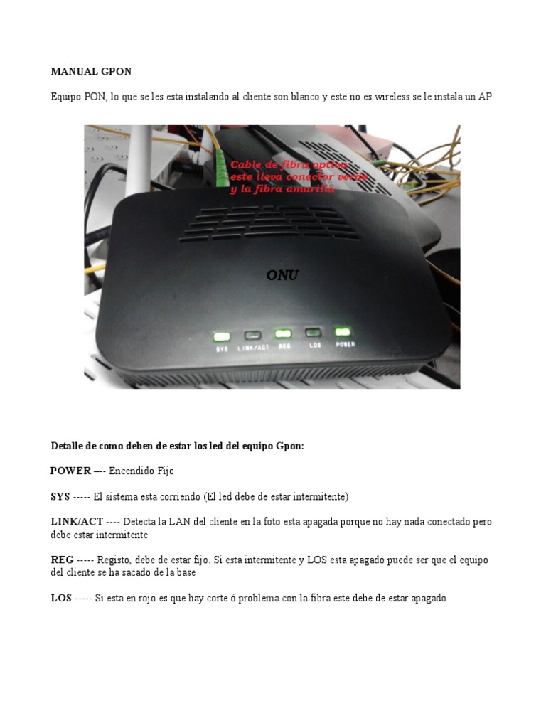 Estado De Leds En Modem Gpon Telmex Pdf