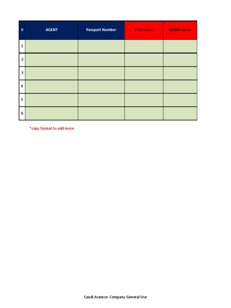 # Agent Passport Number: Copy Format To Add More | PDF