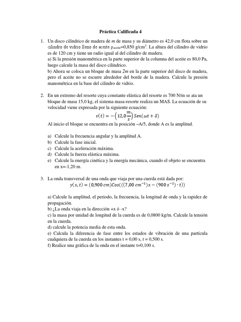2022-1 Fisica PC4 | PDF | Olas | Altoparlante