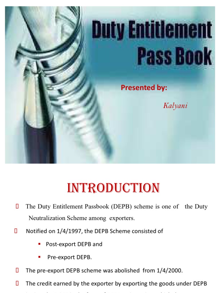Duty Entitlement Passbook Scheme | PDF | Exports | International Business
