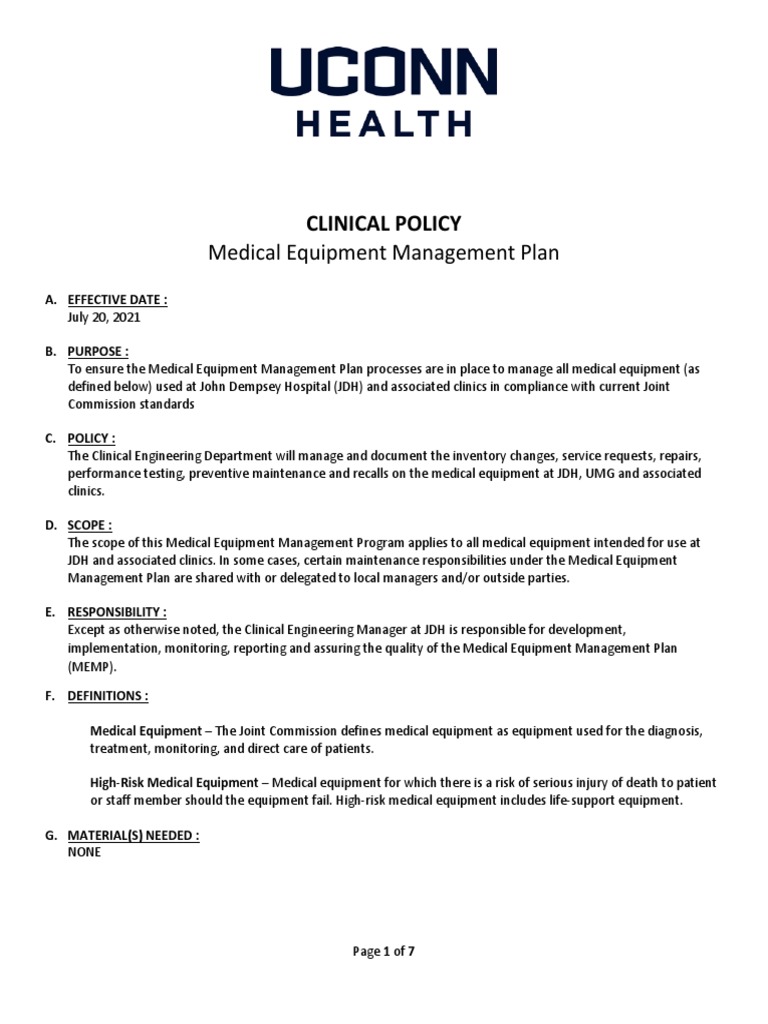 Medical Equipment Management Guide | PDF | Medical Device | Medical Imaging