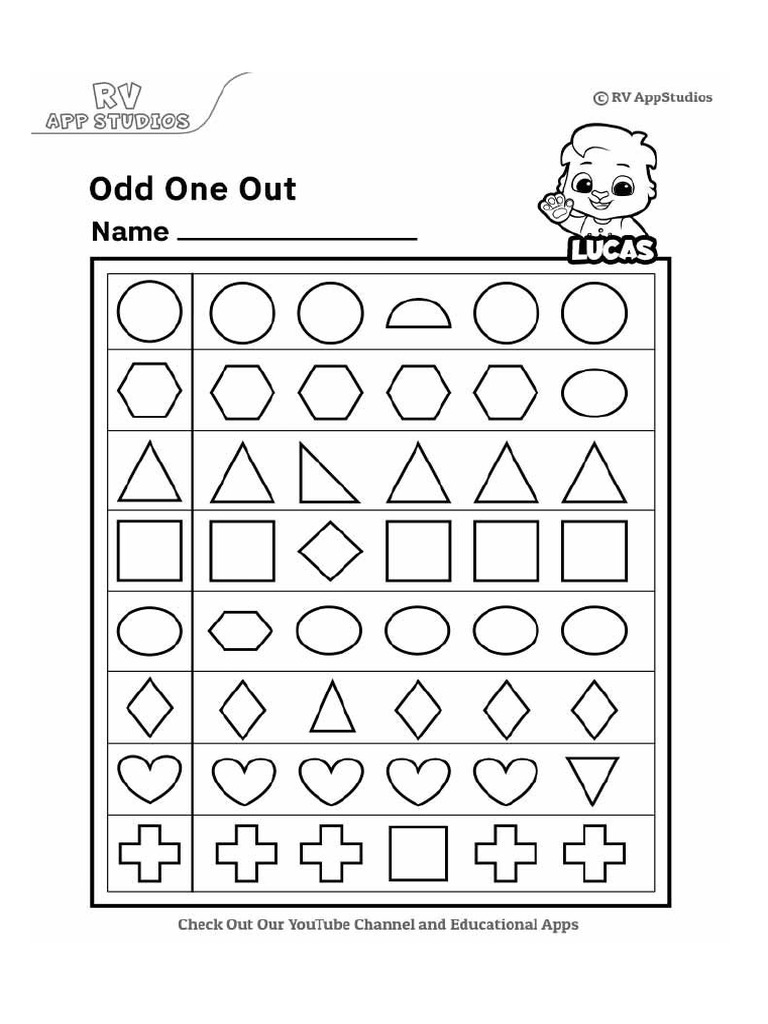 156 Free Printable Worksheets for Kids Odd One Out Worksheet Odd One ...