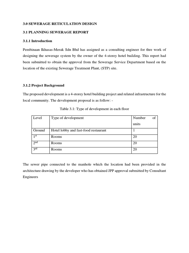 Idp Sewerage Report | PDF | Sanitary Sewer | Sewage Treatment