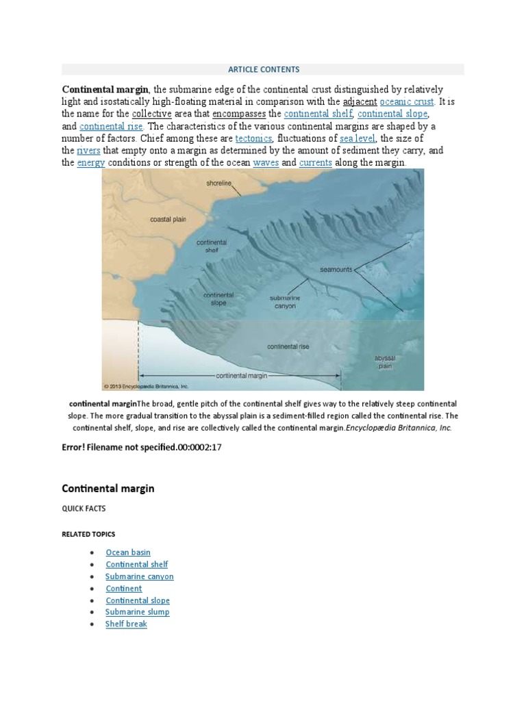 Oceanic Crust Continental Shelf Continental Slope Continental Rise ...