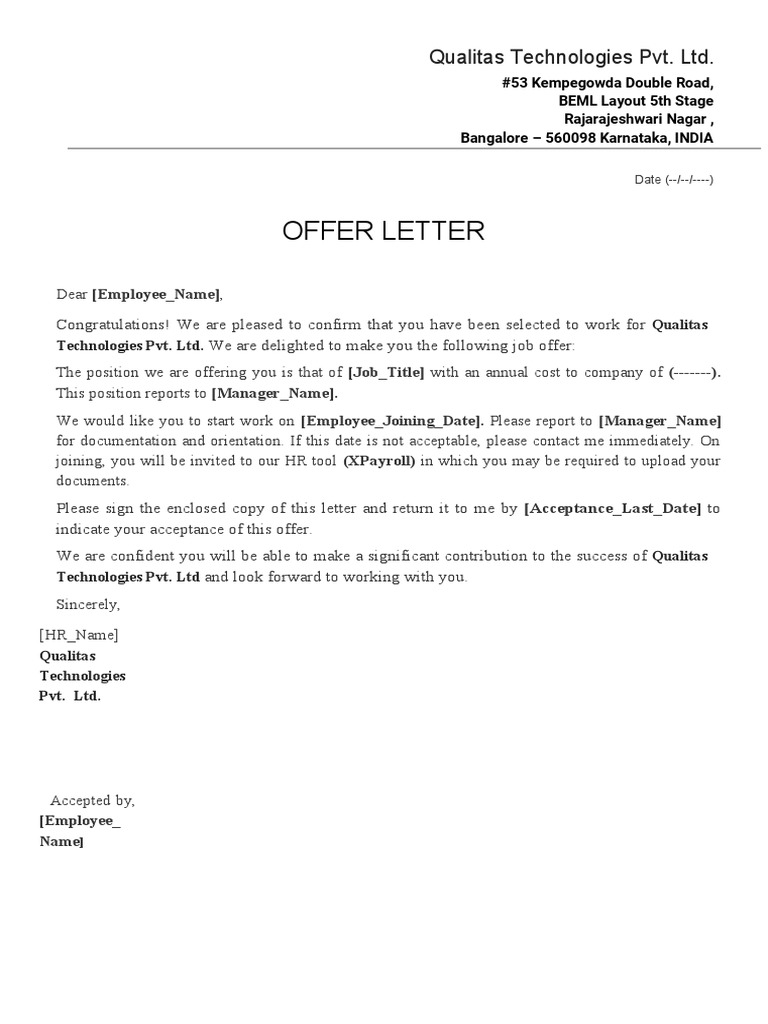 Employee Offer Letter | PDF | Employment | Confidentiality