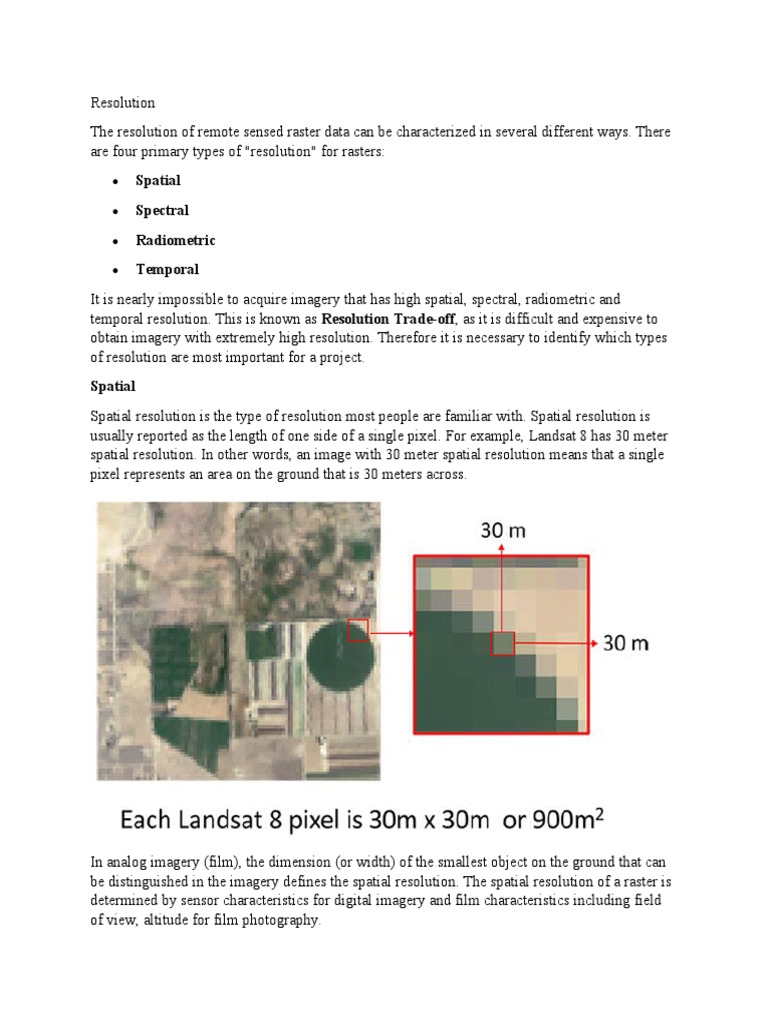 Spatial Spectral Radiometric Temporal Pdf Image Resolution Imaging