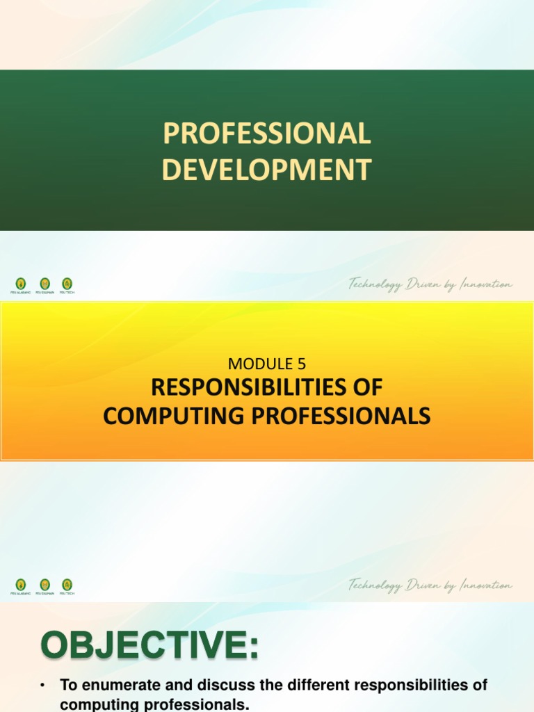 Responsibilities and Ethical Duties of Computing Professionals | PDF ...