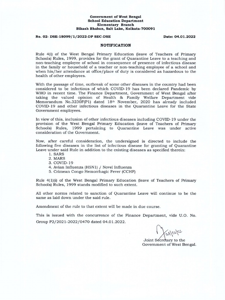 Quarantine Leave | PDF