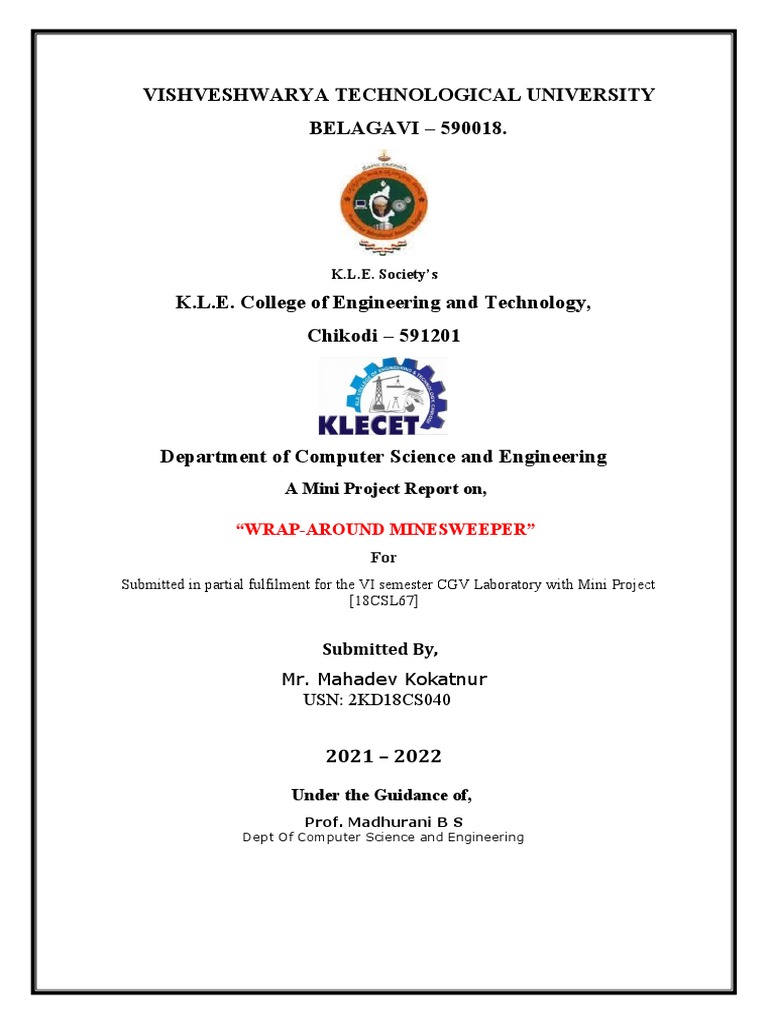 Vishveshwarya Technological University BELAGAVI - 590018.: A Mini ...
