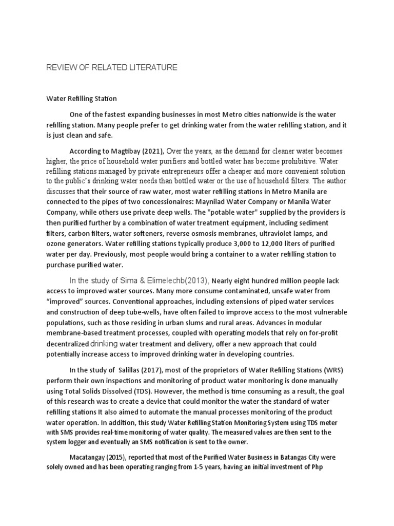 Review of Related Literature | PDF | Water Purification | Water