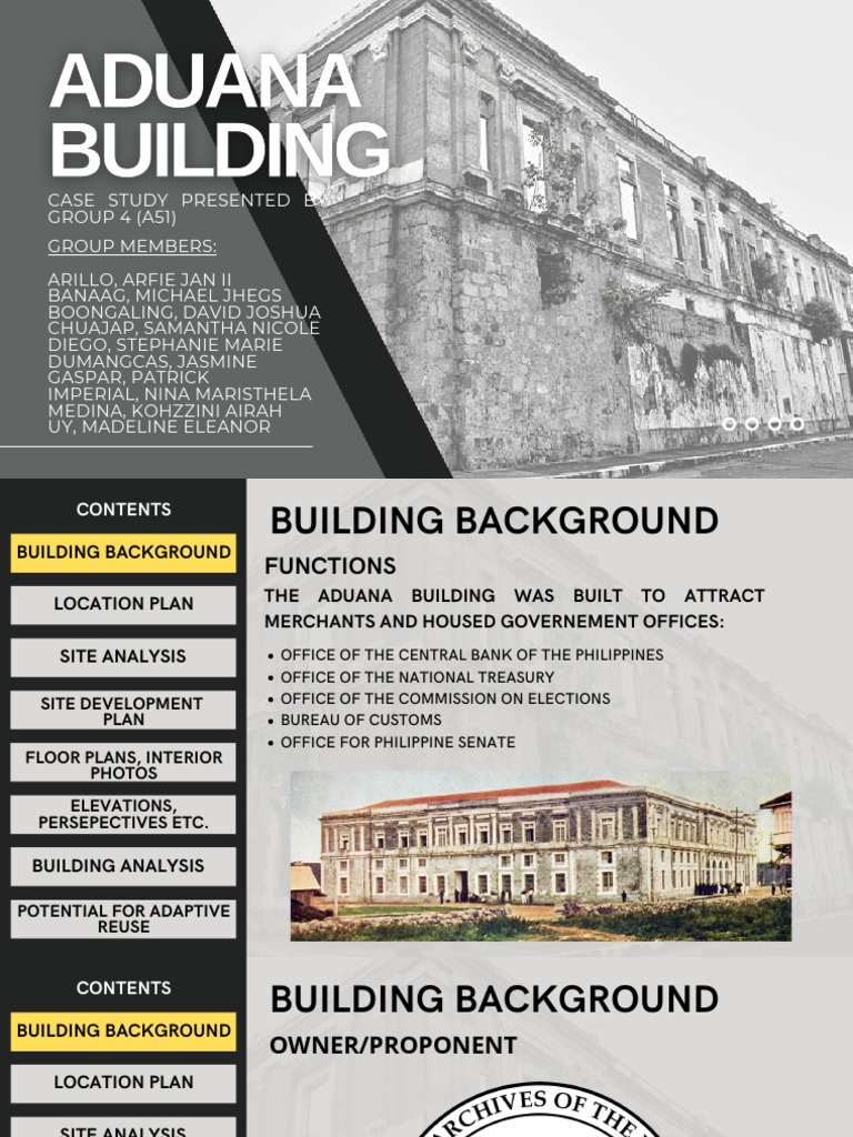 Case Study Aduana Building GRP 4 | PDF | Economic Sectors ...