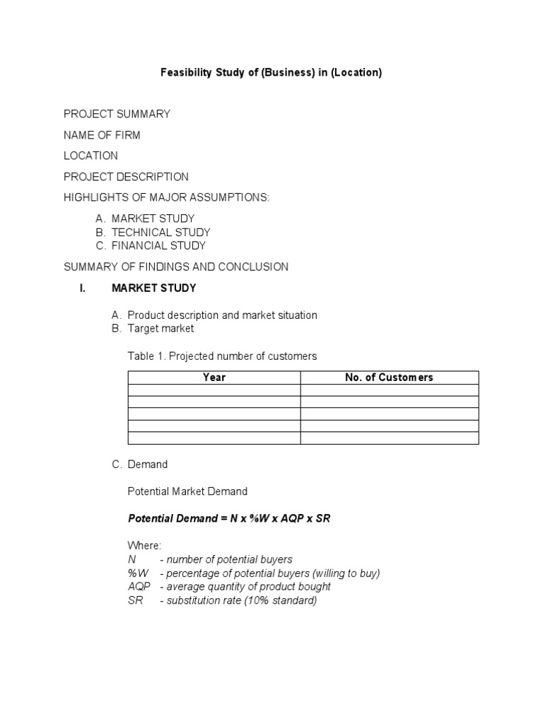 Business Feasibility Study Overview | PDF | Demand | Cost Of Goods Sold