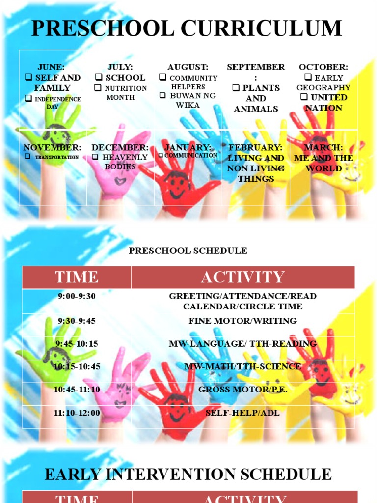 Preschool Curriculum: June: Family July: August: September: AND Animals ...