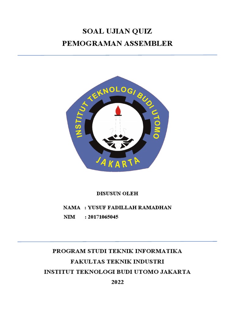 Soal Ujian Pemrograman Assembler | PDF | Komputer | Teknologi & Rekayasa