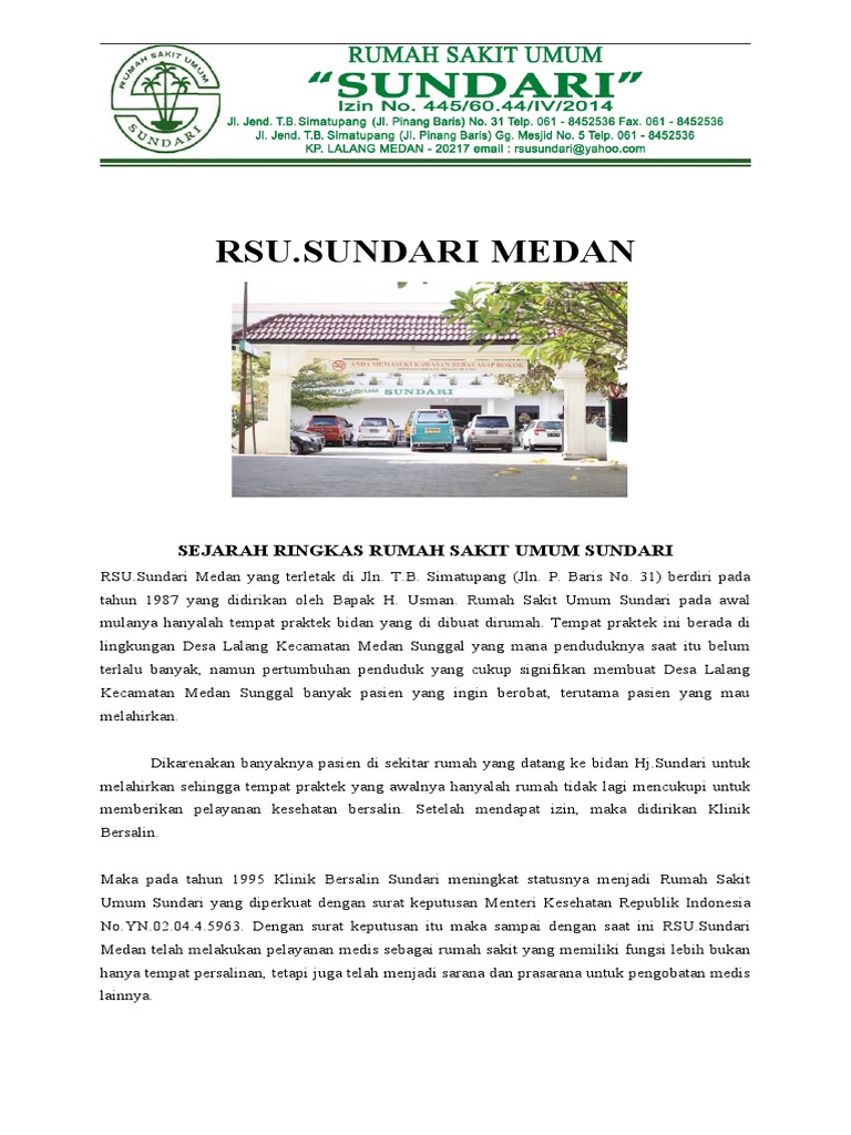 Profil Rsu - Sundari Medan | PDF