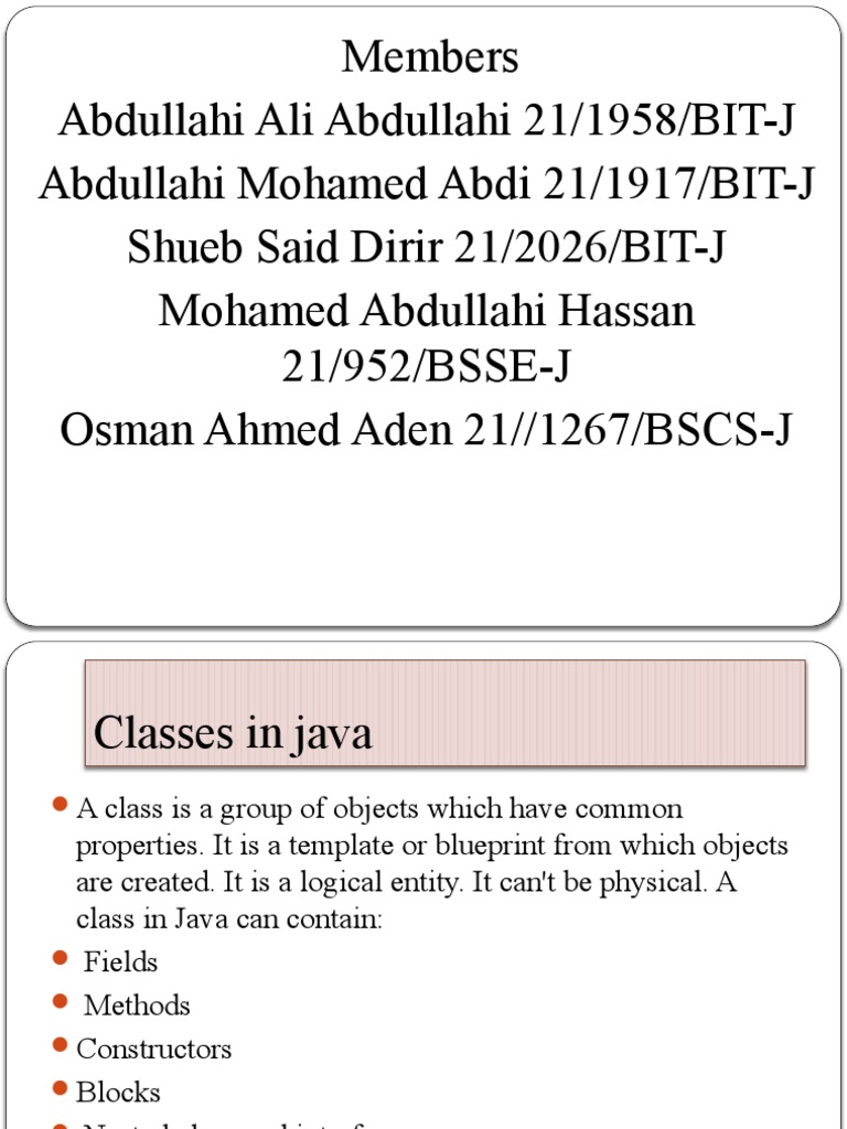 Defining Classes Objects And Constructors In Java Examples Of Classes Representing Players