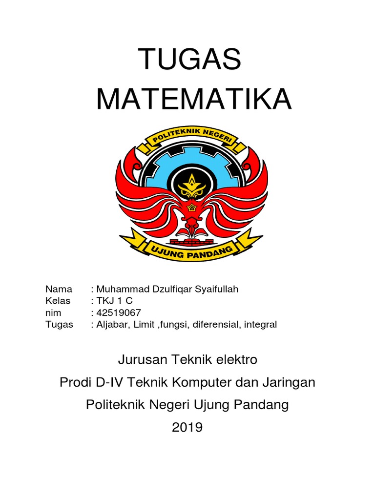 Tugas Aplikasi Aljabar, Limit, Diferensial, Integral | PDF | Metode & Bahan Ajar