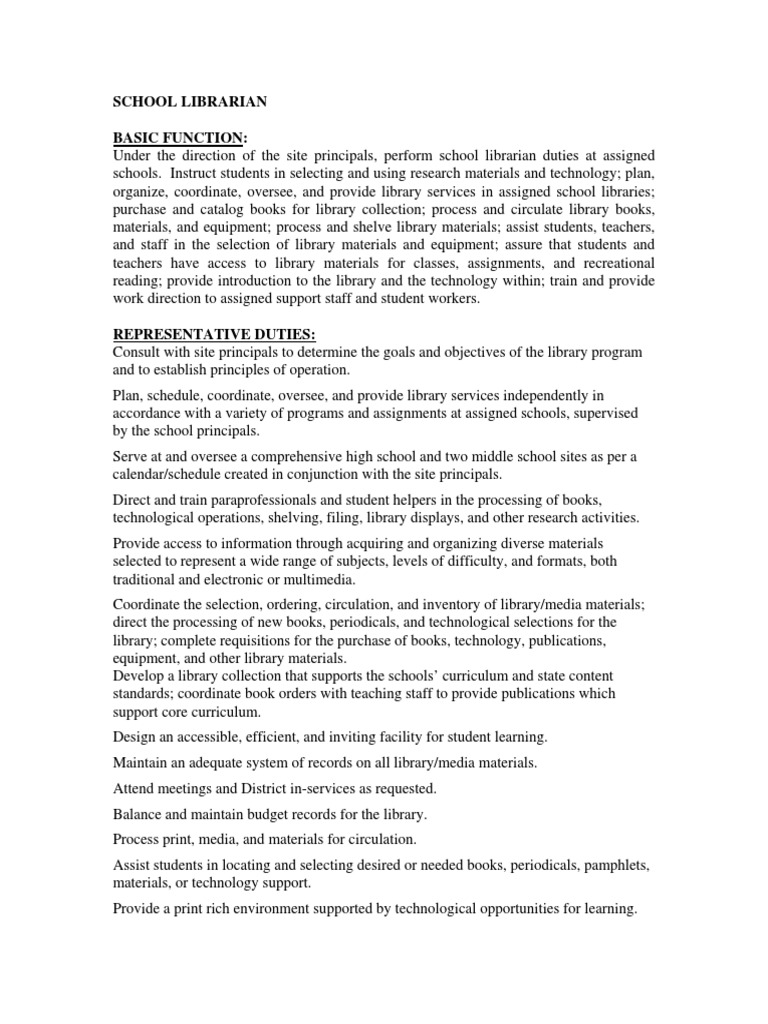 A Day in the Life of a School Librarian: Duties, Responsibilities, and ...