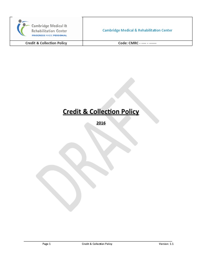 Credit and Collection Policy | PDF | Payments | Patient