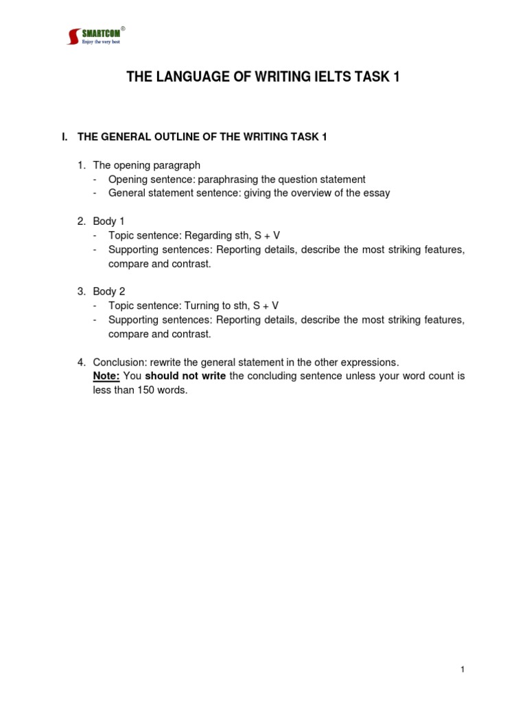 IELTS Task 1 Writing Guide | PDF | Pie Chart | Workweek And Weekend
