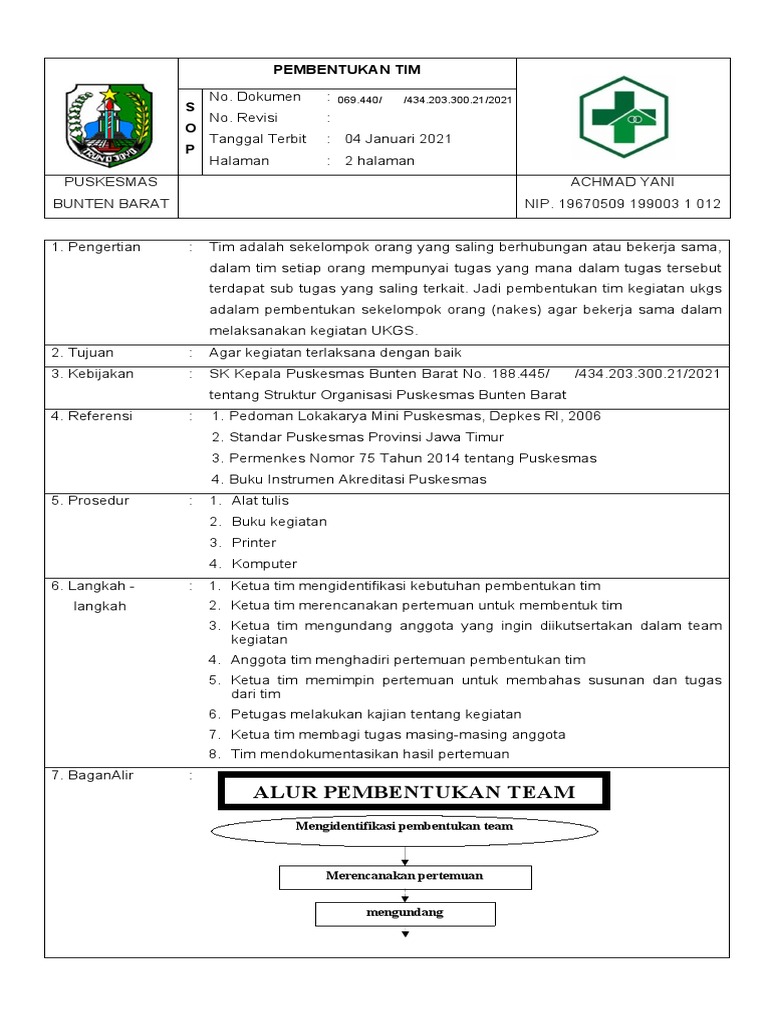 SOP PEMBENTUKAN TiM | PDF