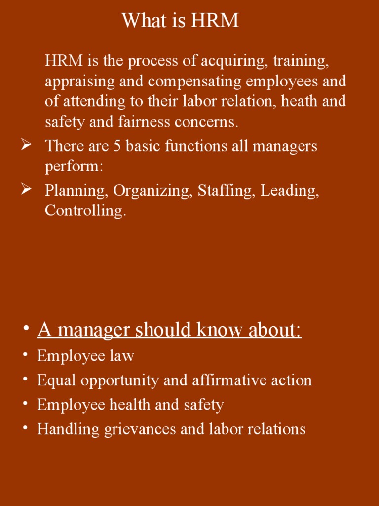 Introduction To HRM | PDF | Human Resource Management | Employment