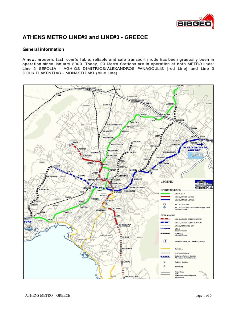 Athens Metro Line#2 and Line#3 - Greece: General Information | PDF ...