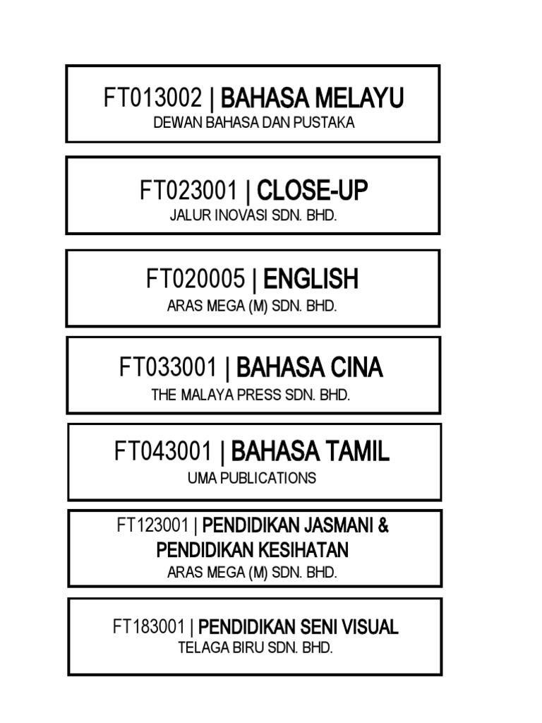Label Rak Buku | PDF