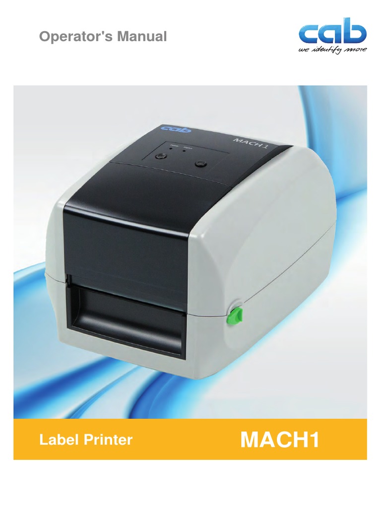 Mach1: Operator's Manual | PDF | Printer (Computing) | Electrical Connector