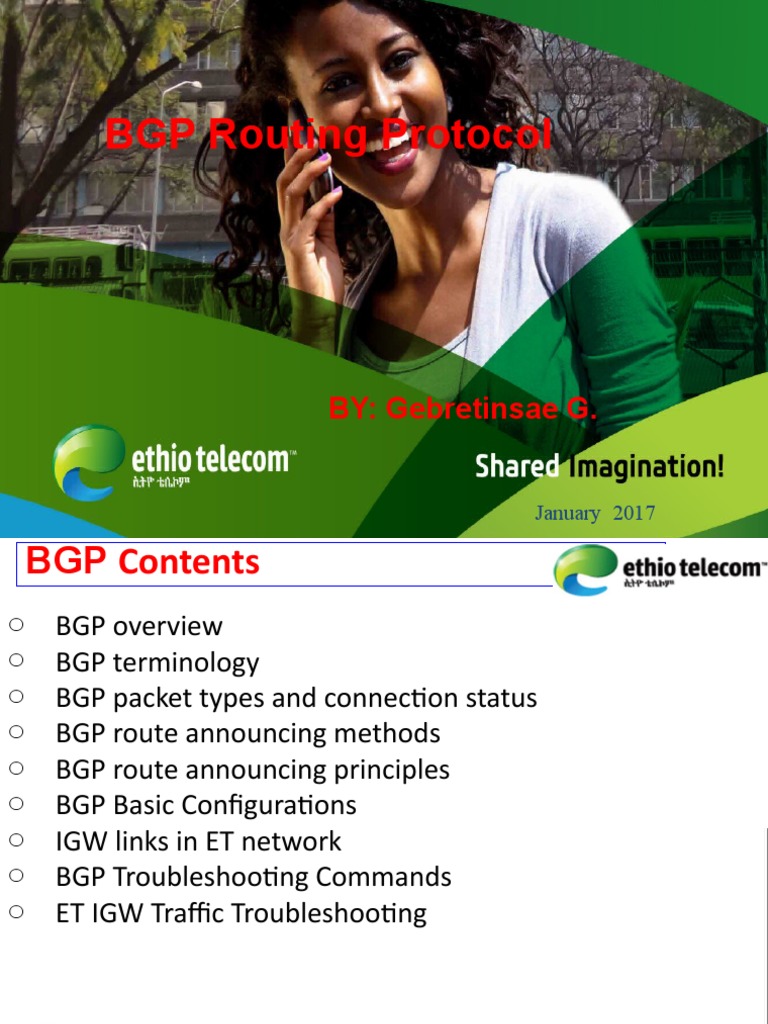 BGP Routing Protocol: BY: Gebretinsae G | PDF | Routing | Router (Computing)