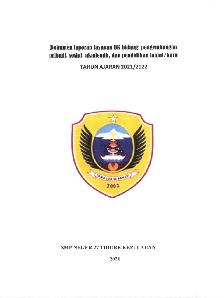 Dokumen Laporan Layanan BK Bidang Pengembangan Pribadi, Sosial ...