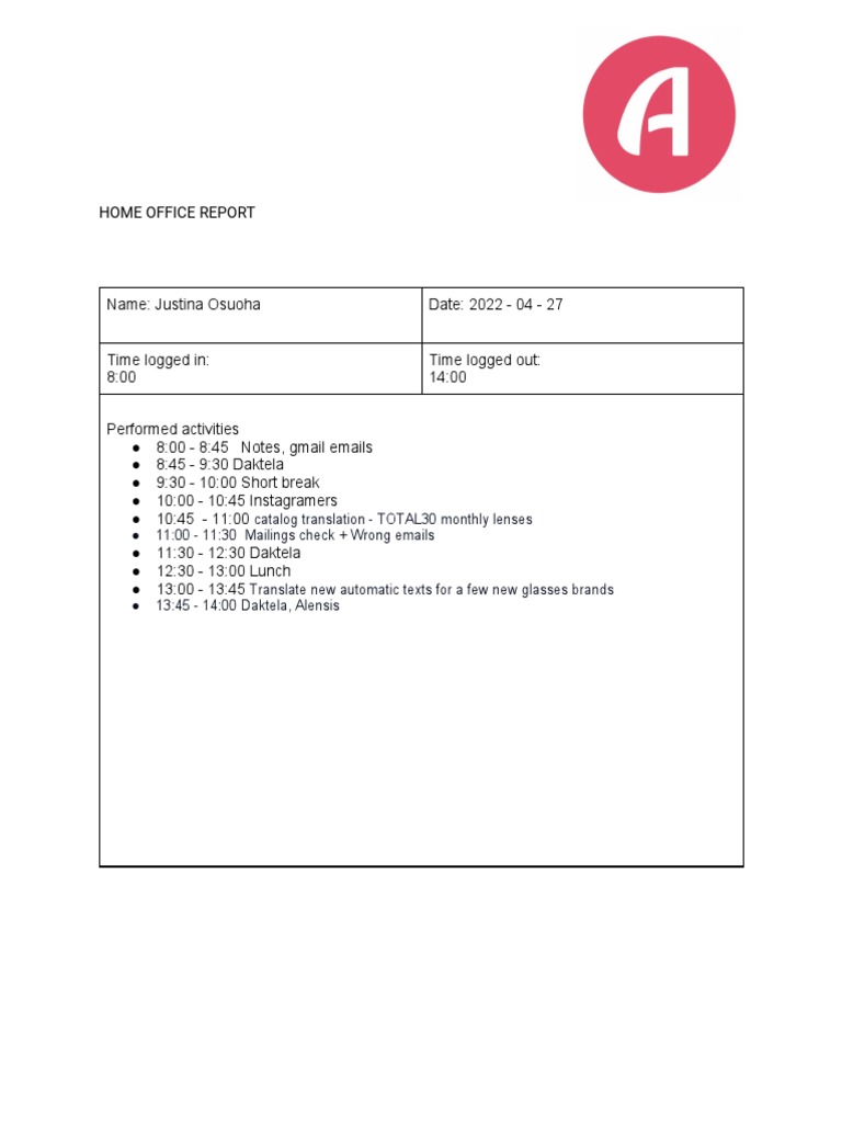 HO Report 2022 04 27 Justina Home Office Report | PDF | Home & Garden