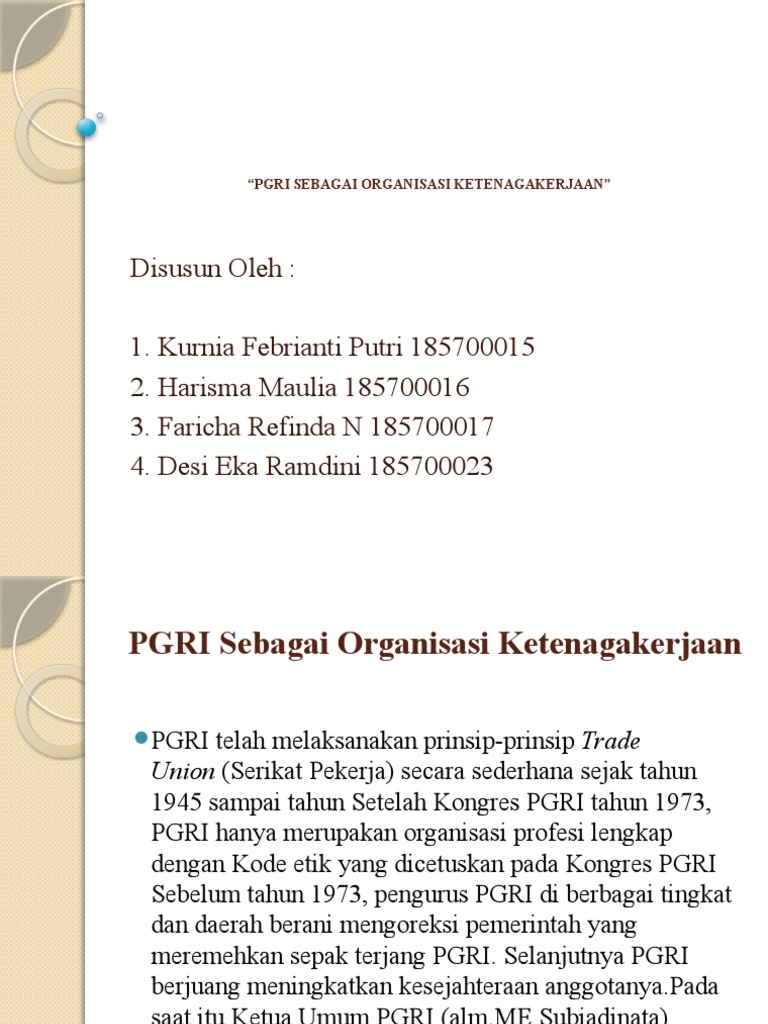 Pgri | PDF | Karier & Perkembangan